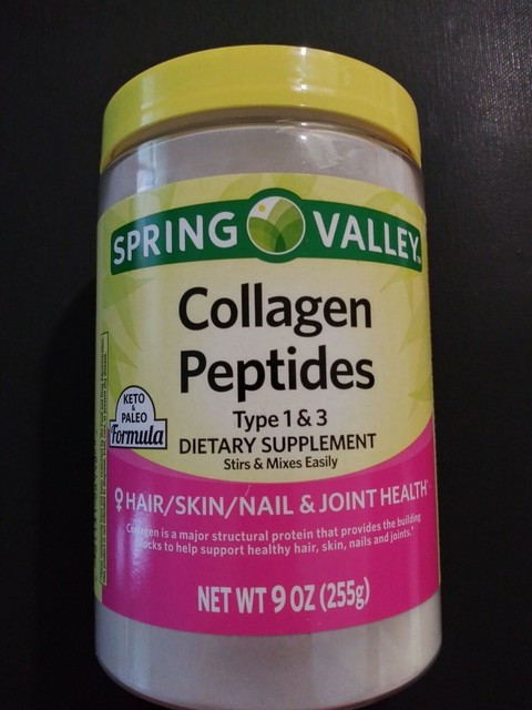 Spring Valley Collagen Peptides Powder Type 1 & 3 9oz Supports Wellness ...