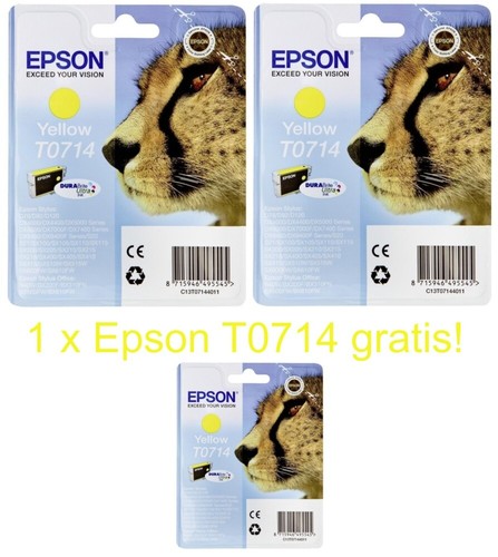 2x Original Epson T0714 Ink Cartridges Stylus DX4000 DX4050 DX4400 ...