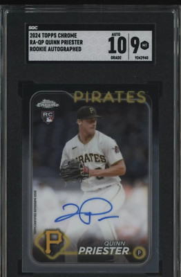 2024 Topps Chrome Quinn Priester Pirates RC Rookie SGC 9AUTO #RA-QP | eBay
