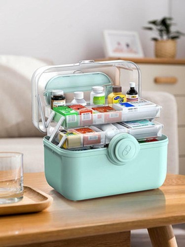 First Aid Kit Storage Box Medicine Box Folding Portable Family ...