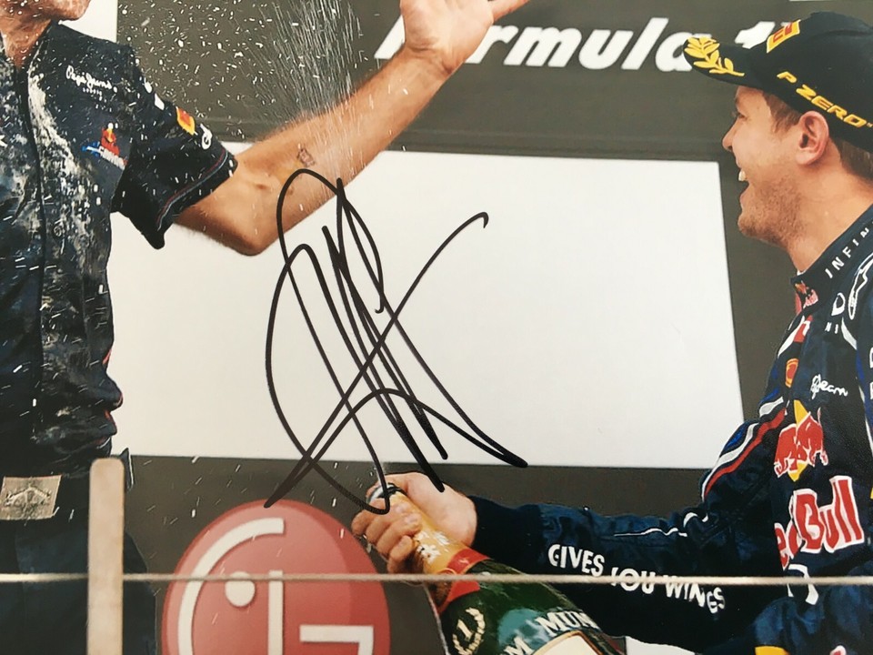 Sebastian Vettel signed Red Bull F1 A4 photo | eBay