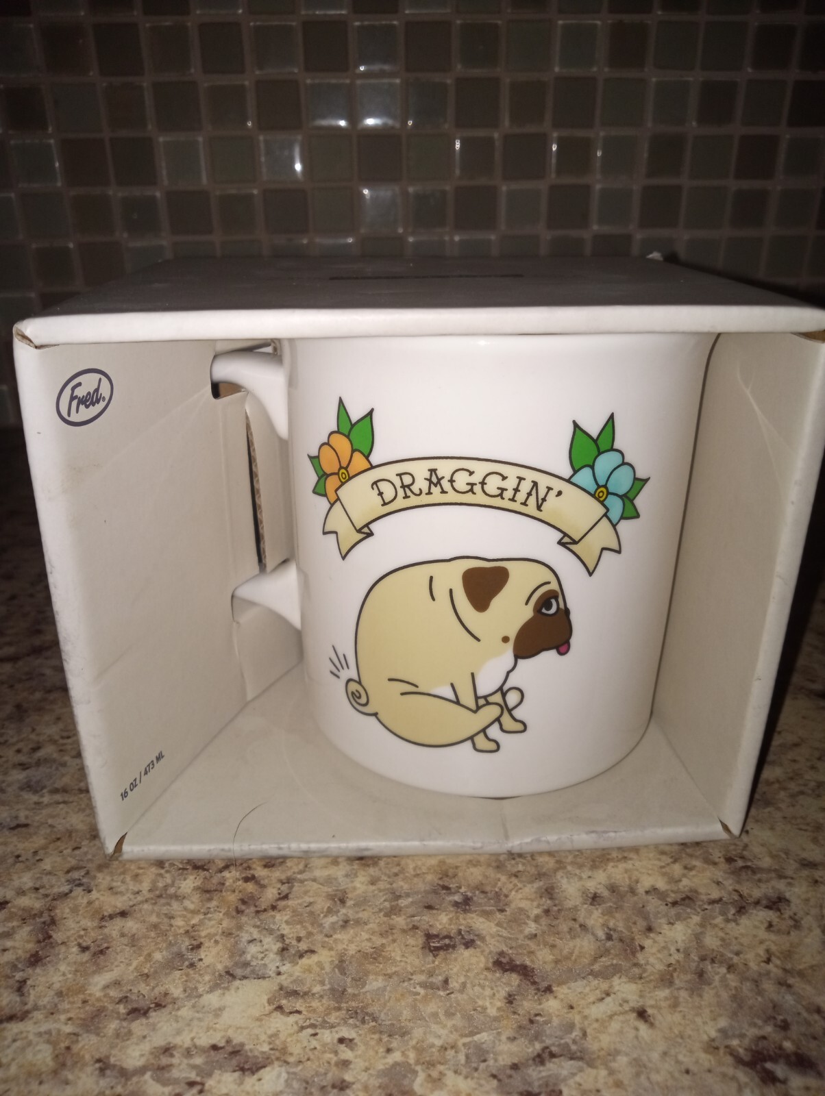NIB Fred's Say Anything Boston Terrier 'draggin' Coffee Mug | eBay