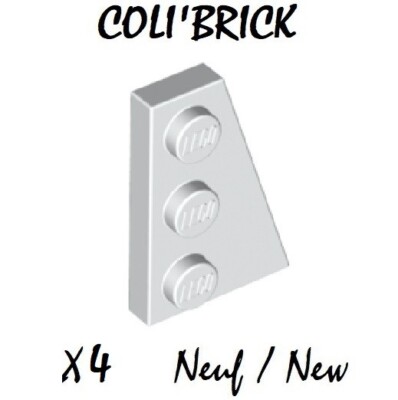 Lego 43722 - 4x Plaque Aile / Wedge, Plate 3x2 Right - Blanc White ...
