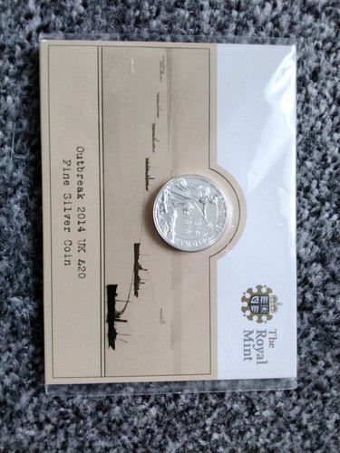 Royal Mint Fine Silver £20 Coin Centenary Of WW1 Outbreak Sealed In ...
