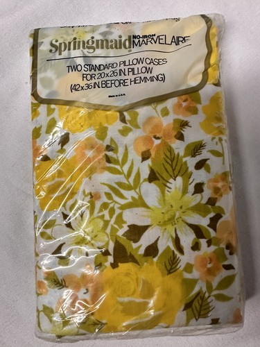 NEW Vintage Standard Pillowcases Springmaid Marvelaire No-Iron Muslin ...