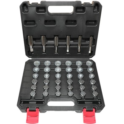 114PC Oil Pan Drain Sump Plug Key Thread Repair Tool Kit Set Drain plug ...