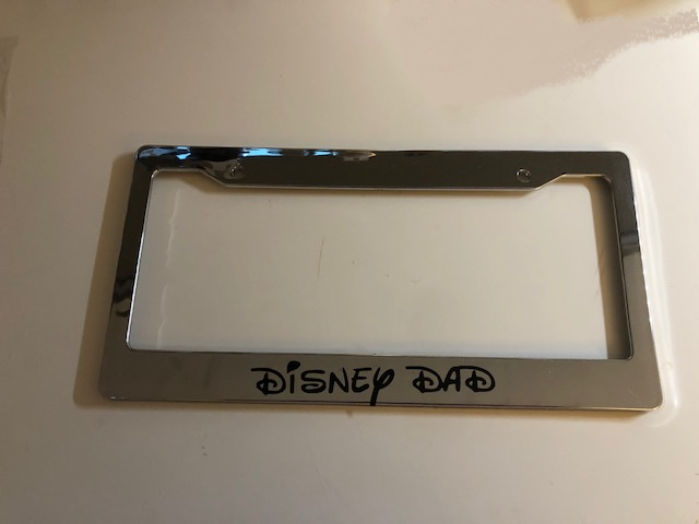 Disney Dad Script Cursive - Chrome Automotive License Plate Frame ...