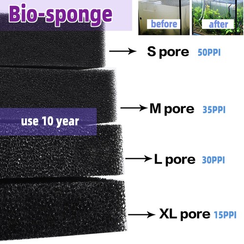 Aquarium Filter Bio Sponge S M L XL Biochemical Cotton Fish Tank Pond ...