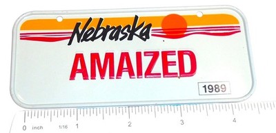 1989 Post Cereal Box VINTAGE MINI License Plate NEBRASKA AMAIZED | eBay