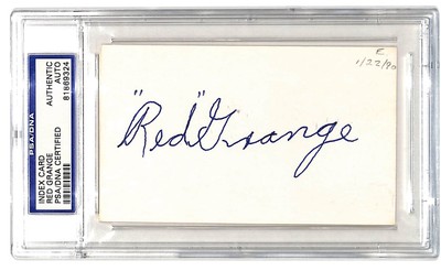Red Grange Signed Index Card Autograph Auto PSA/DNA Authentic | eBay