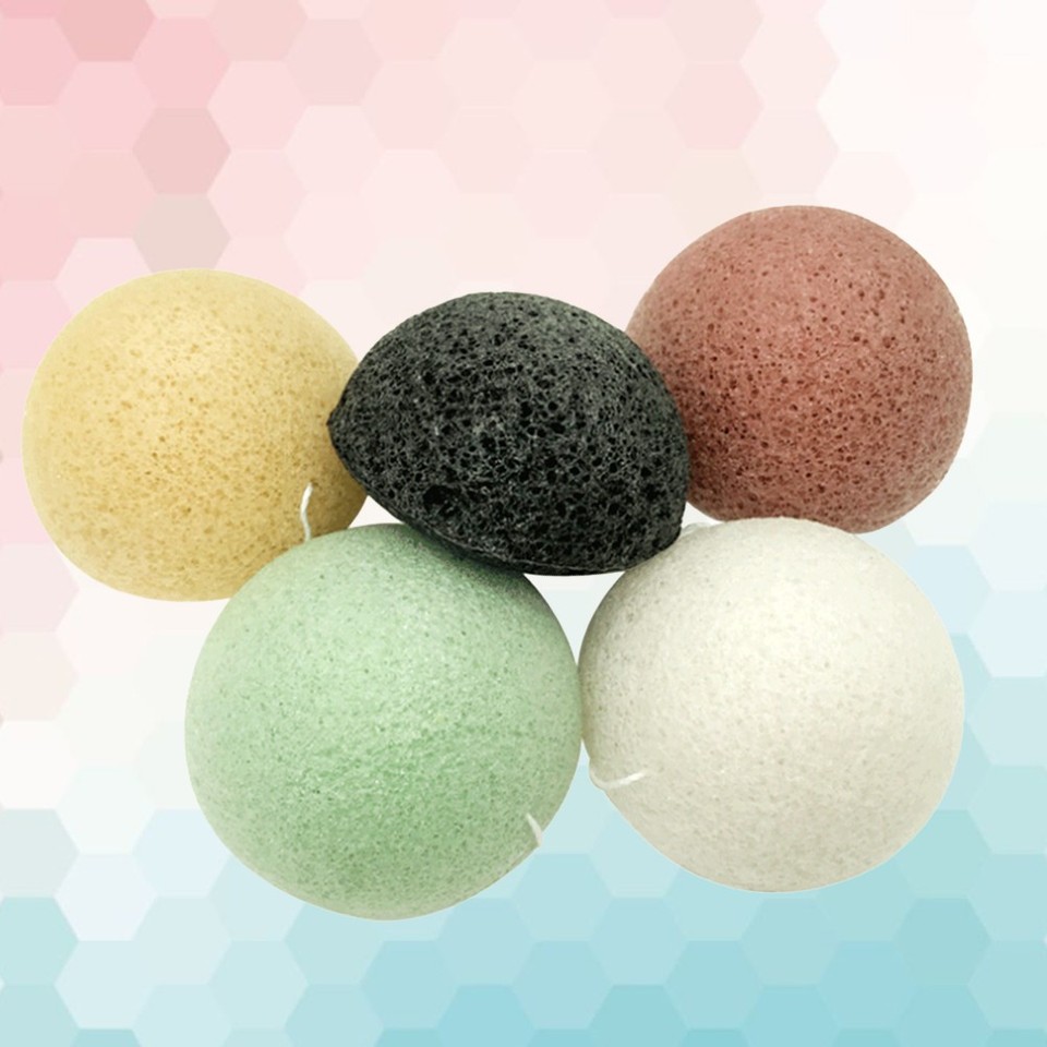 5 Pcs Facial Cleansing Sponges Charcoal Natural Sponge for Sensitive ...