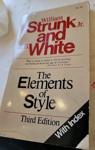 The Elements of Style Strunk White Third Edition 1st MacMillan ...