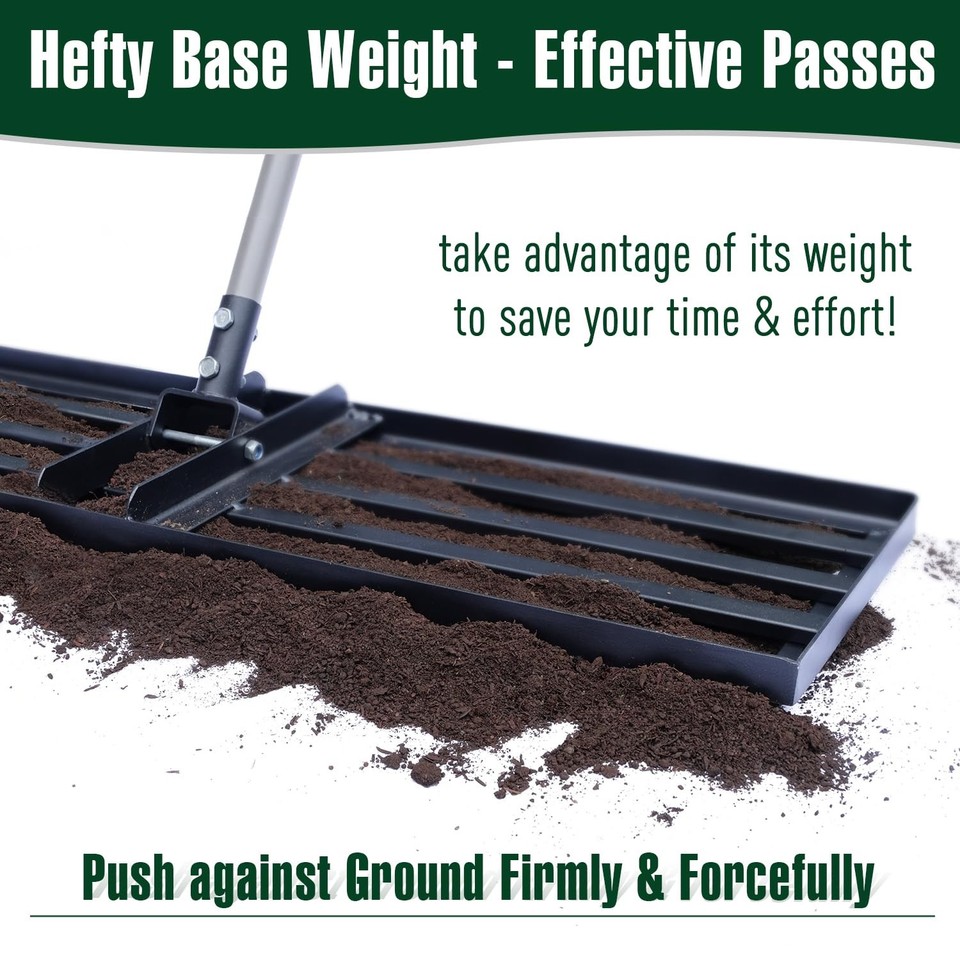 Lawn Leveling Rake 45 Inches with 72 Inches Long Handle, Yard Leveling ...