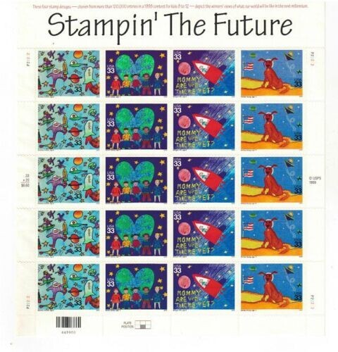 STAMPIN THE FUTURE FULL SHEET OF 20) 33 CENT STAMPS | eBay