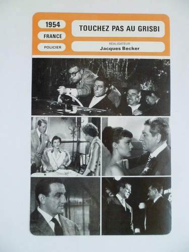CARTE FICHE CINEMA 1954 TOUCHEZ PAS AU GRISBI Jean Gabin René Dary Paul ...