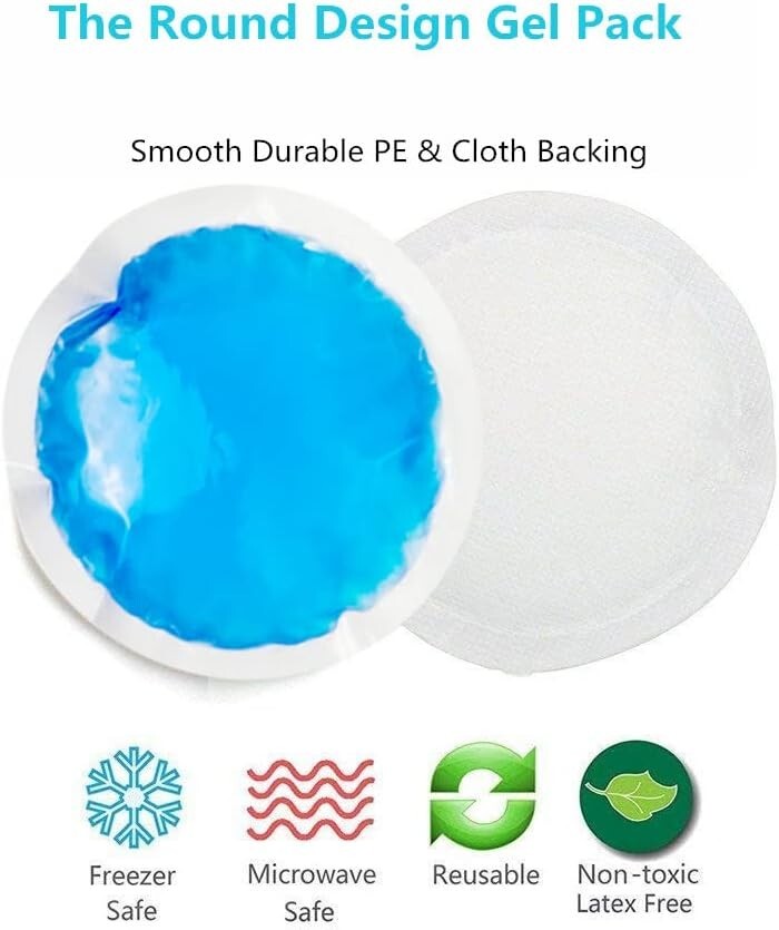 Small Round Cold Pack for Injuries, Reusable Soft Gel Ice Pack with ...