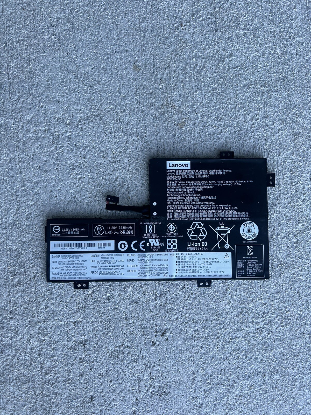 L17L3PB0 Genuine Lenovo Chromebook 100e 300e 500e Battery L17M3PB0 ...