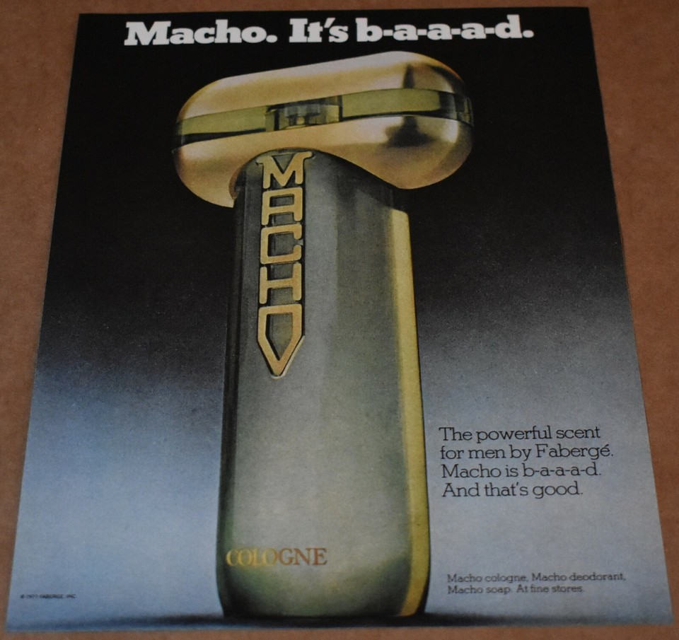 1976 Print Ad Macho Cologne It's Bad Faberge Scent Man Family Jewels ...