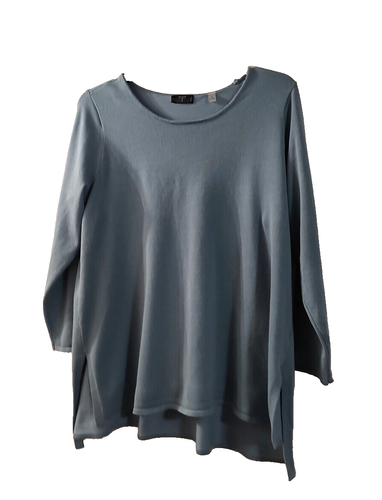 T Tahari Tunic Sweater Women's 3XL Dusty Blue Long sleeve full body ...