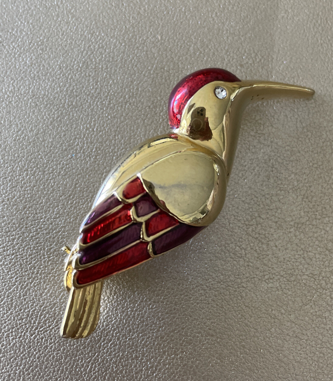 VINTAGE GOLD TONE AND ENAMEL BIRD BROOCH/ PIN | eBay