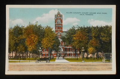 1910s Allen County Court House Antique Car Buggy Iola KS Allen Co ...