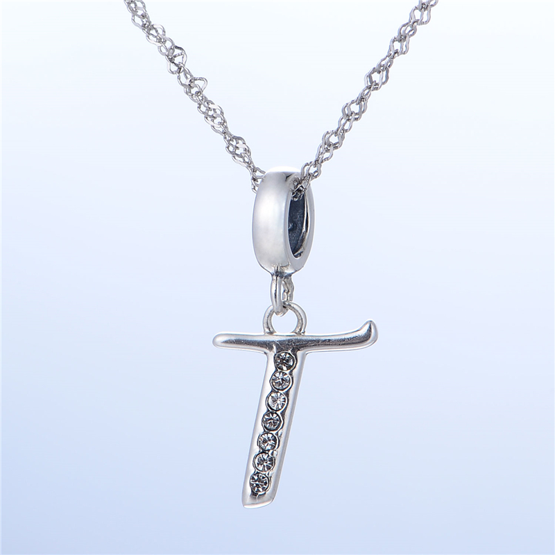 Letter 'T' Initial Pendant Charm for Bracelet or Necklace, Delicate ...