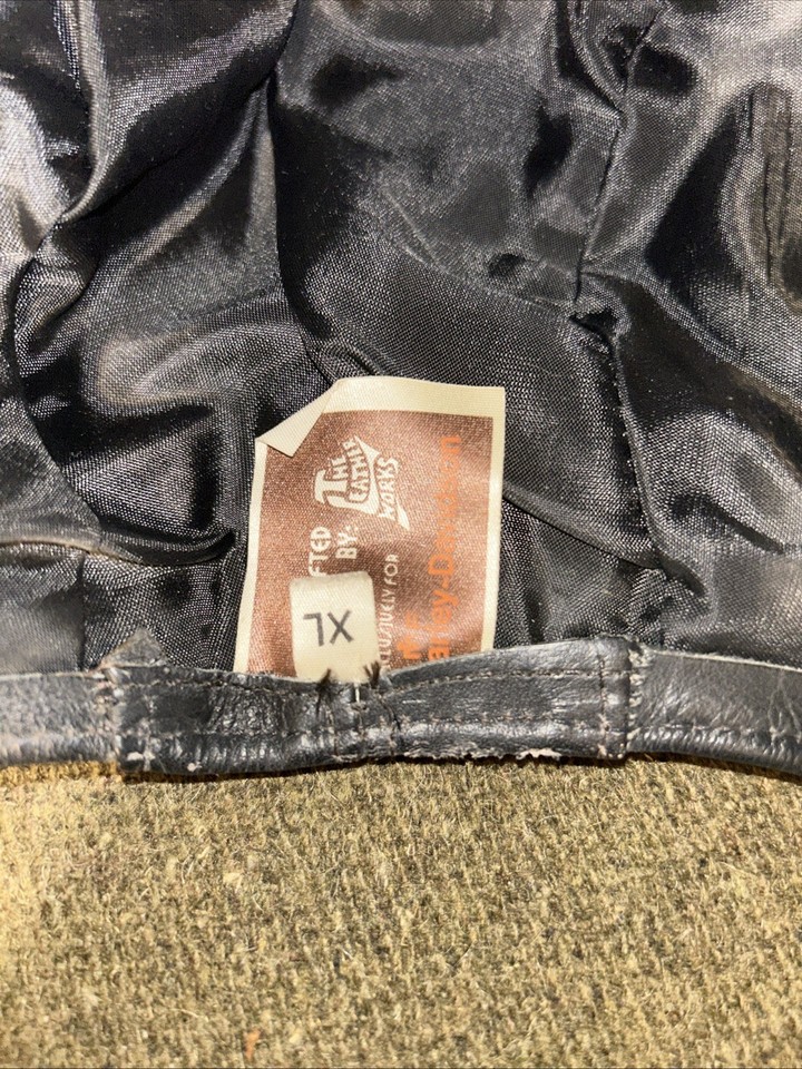 Harley-Davidson/AMF Era USA Vintage Authentic Black Leather Helmet ...