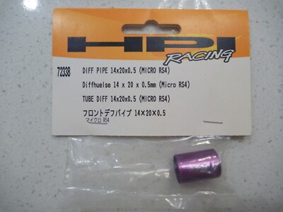 HPI 72338 Vintage 1/18 RC Diff Pipe 14x20x0.5 Micro RS4 NOS Old Parts ...