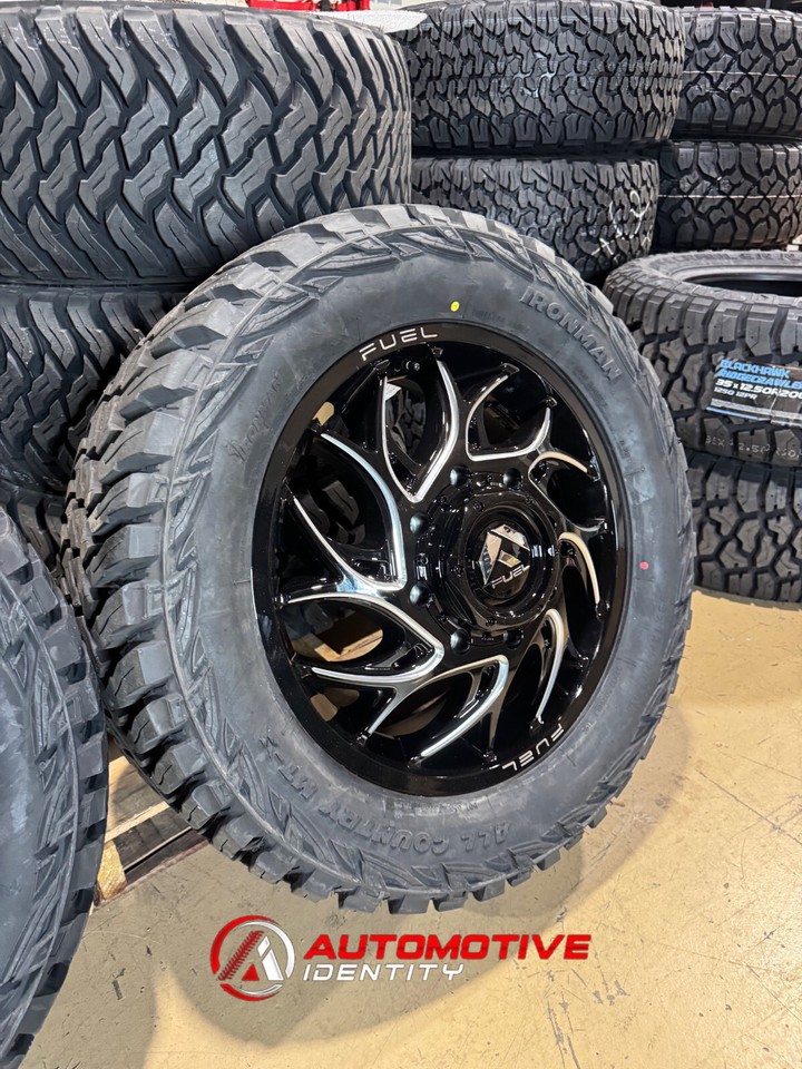20" Fuel D741 Runner Dually Wheels 33" MT Tires 8x200 19+ Dodge Ram ...