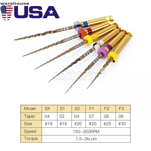 6PCS Dental Endo Rotary Files X-Pro Gold Taper NITI Endodontic Files ...