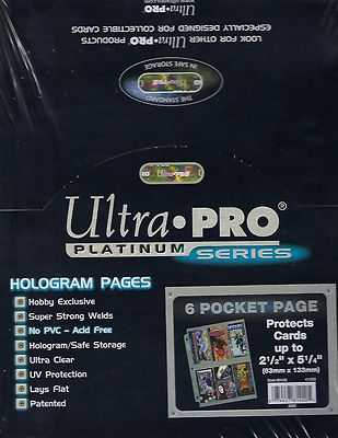 ULTRA PRO PLATINUM 100 6-POCKET Pages,New, Free Shipping | eBay