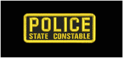 POLICE STATE CONSTABLE EMB PATCH 2X5 HOOK ON BACK GOLD ON BLACK | eBay