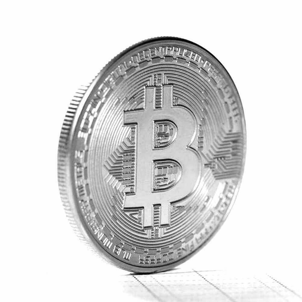 10Pcs Bitcoin Physical Coins Commemorative Collectors Silver Plated ...