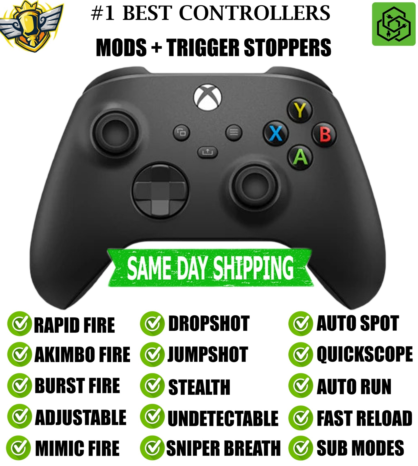 MODS + TRIGGER STOP + BUTTON Rapid Fire Modded Controller for Xbox ...