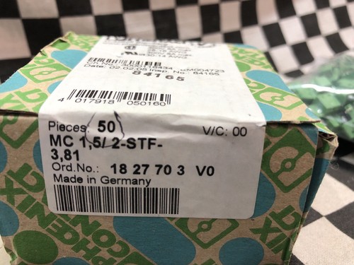 Phoenix Contact TERM BLOCK PLUG 2POS STR 3.81MM, 1827703‎, LOT OF 50 ...