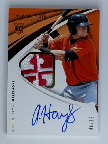 2018 PANINI IMMACULATE AUSTIN HAYS AUTO LOGO PATCH RC 46/99 BALTIMORE ...