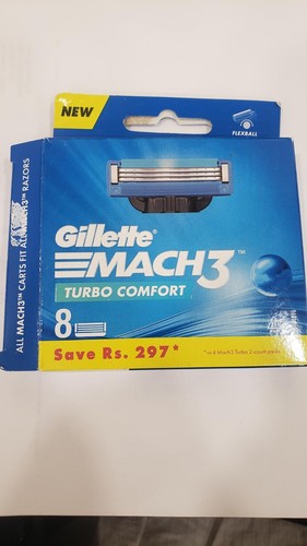 OPEN Gillette Mach 3 Turbo Razor Refill Cartridges 8 Count for sale ...