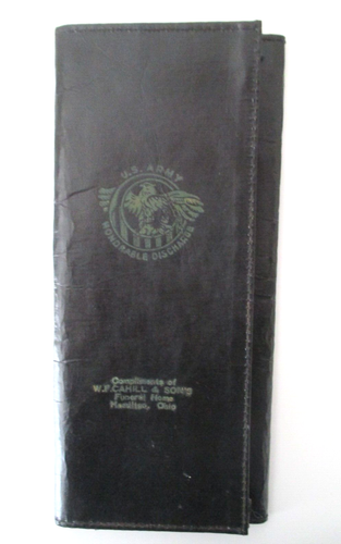 Vtg WW II US Military Army Honorable Discharge Service Record Wallet ...