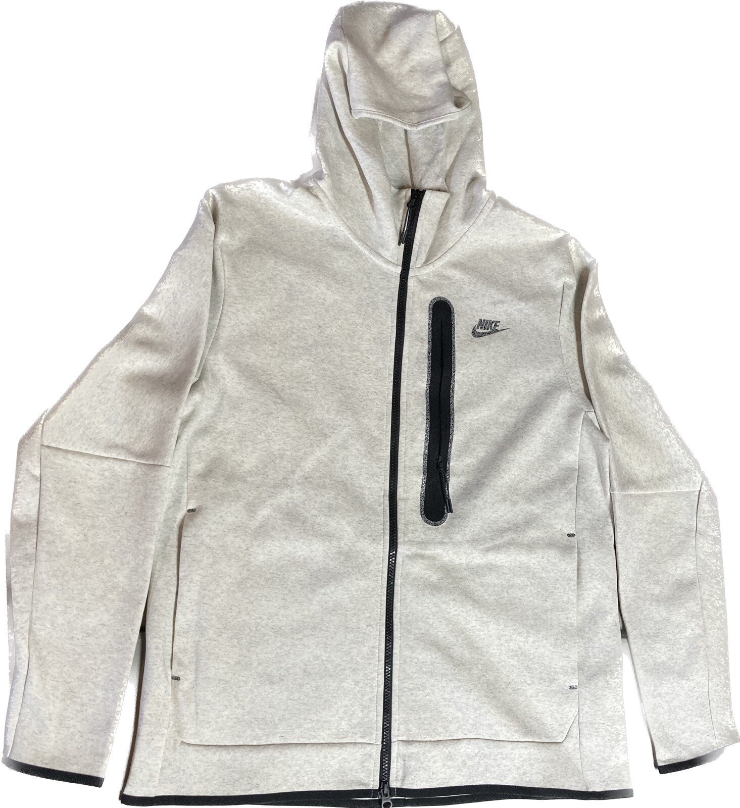 Men Nike Revival Tech Fleece Full-Zip Hoodie Sweatshirt White Heather ...