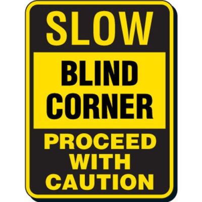 Slow Blind Corner Proceed With Caution Sign | eBay