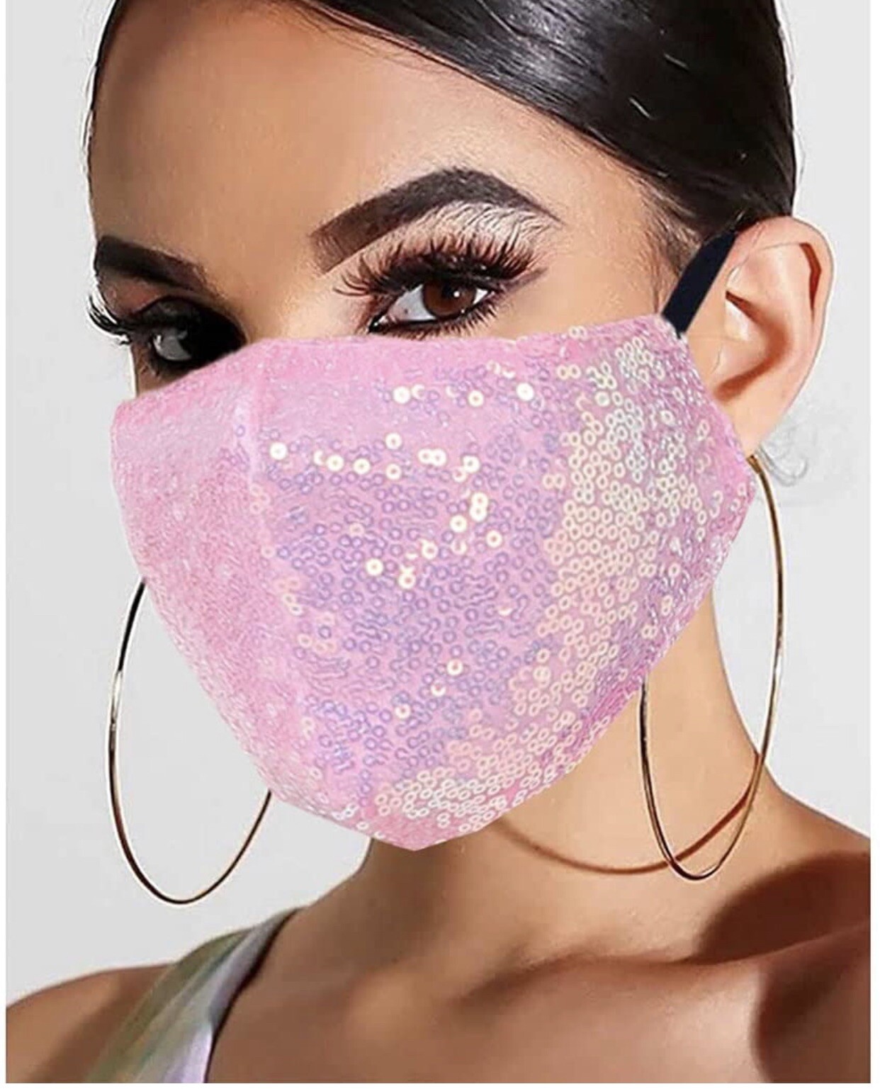 Adjustable Fashion Pretty Glitter Sparkly sequins Glam face mask Magic ...