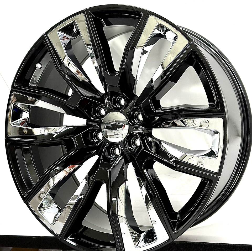 22" Black chrome inserts OE replica rims fit 2023 Chevy Tahoe High ...