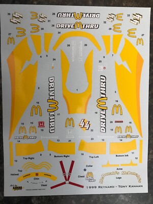 ScaleCoachworks 1/25 McDonalds CART Tony Kanaan Indycar decal Sheet ...