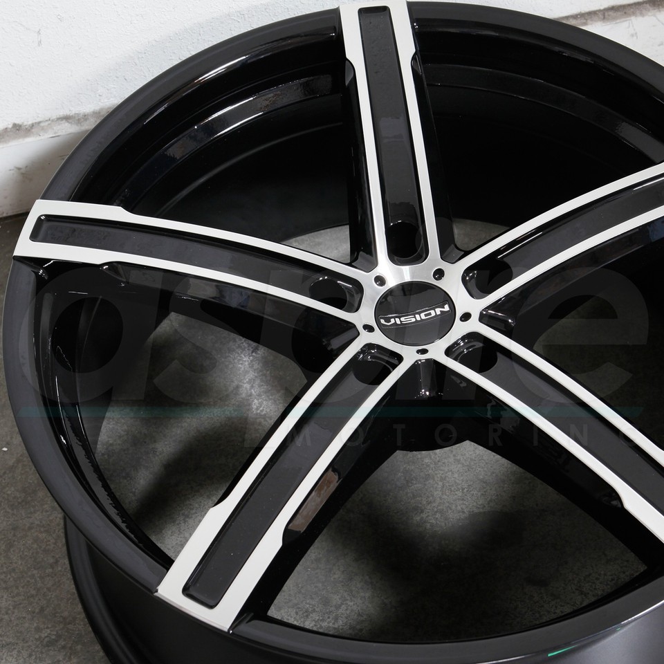 Vision 469 Boost 20x8.5 5x120 35 Black Machined Wheels(4) 73.1 20" inch ...