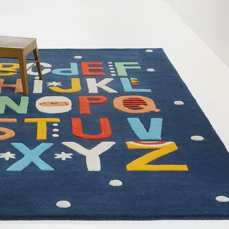Kid's Nursery Room Area Rug Non-Slip Children's Educational Play Rugs ...