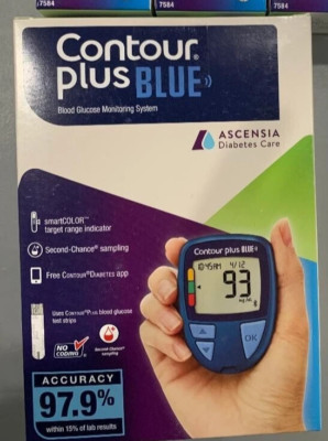 Contour Plus Blue Blood Glucose Monitoring System Glucometer | eBay
