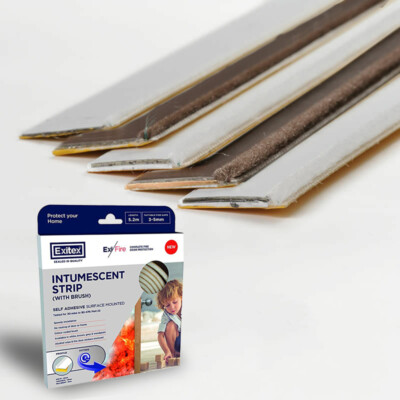 Intumescent Strips Fire Door Strip Seal 5.2M Smoke with Brush Brown ...