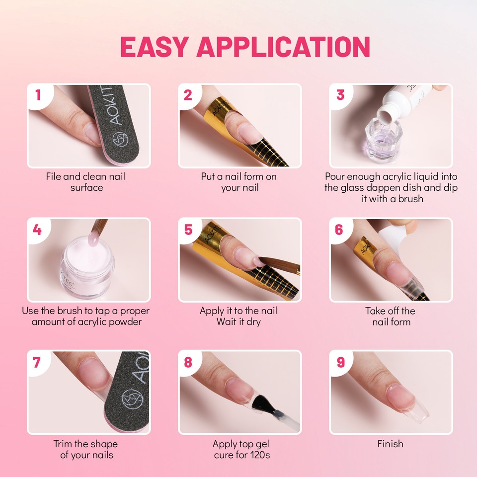 Portable Acrylic Nail Set With Acrylic Powder Acrylic Liquid Manicure ...