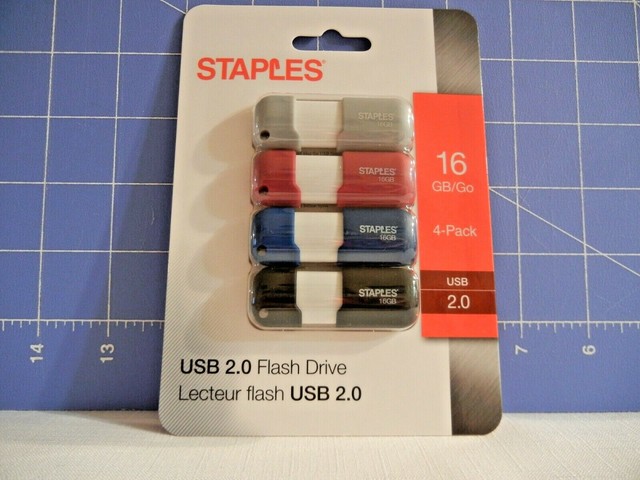 Staples 16gb USB 2.0 Flash Drives 4-pack (52552) Pkg for sale online | eBay