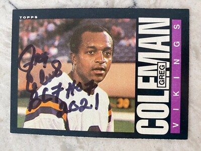 Greg Coleman Signed MINNESOTA VIKINGS Card 1985 Topps | eBay